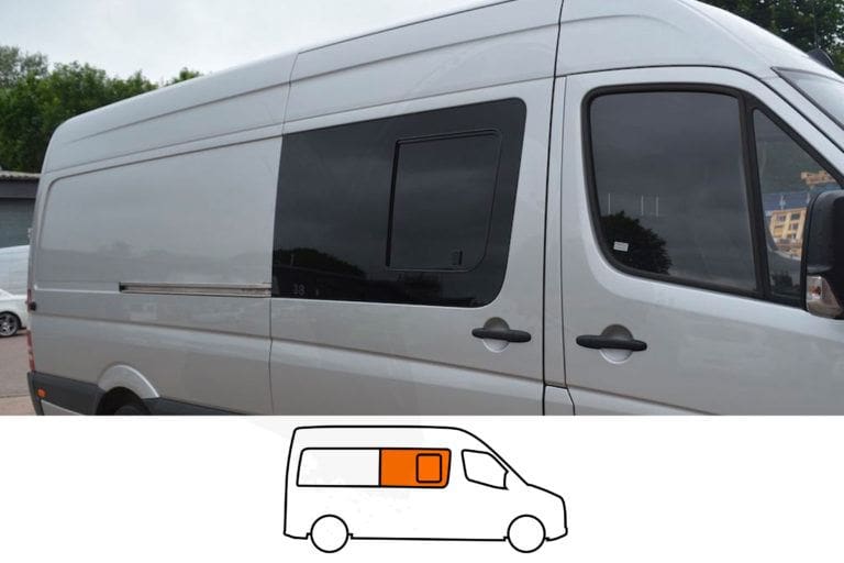 VW Crafter (MWB/LWB/XLWB) Pair Of Privacy Tinted Opening Windows (With ...