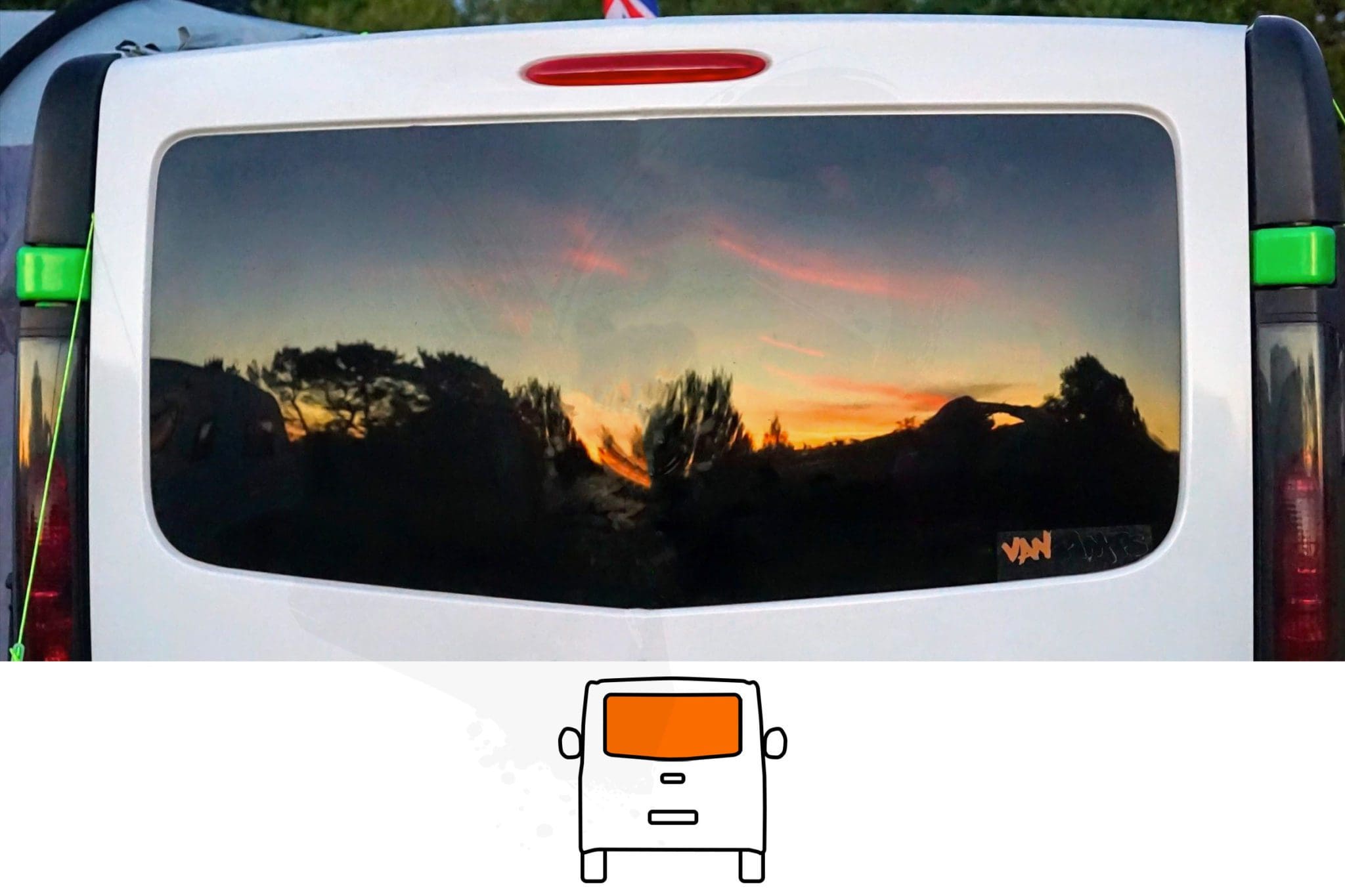 Renault Trafic Tailgate Window In Privacy Tint - VanPimps