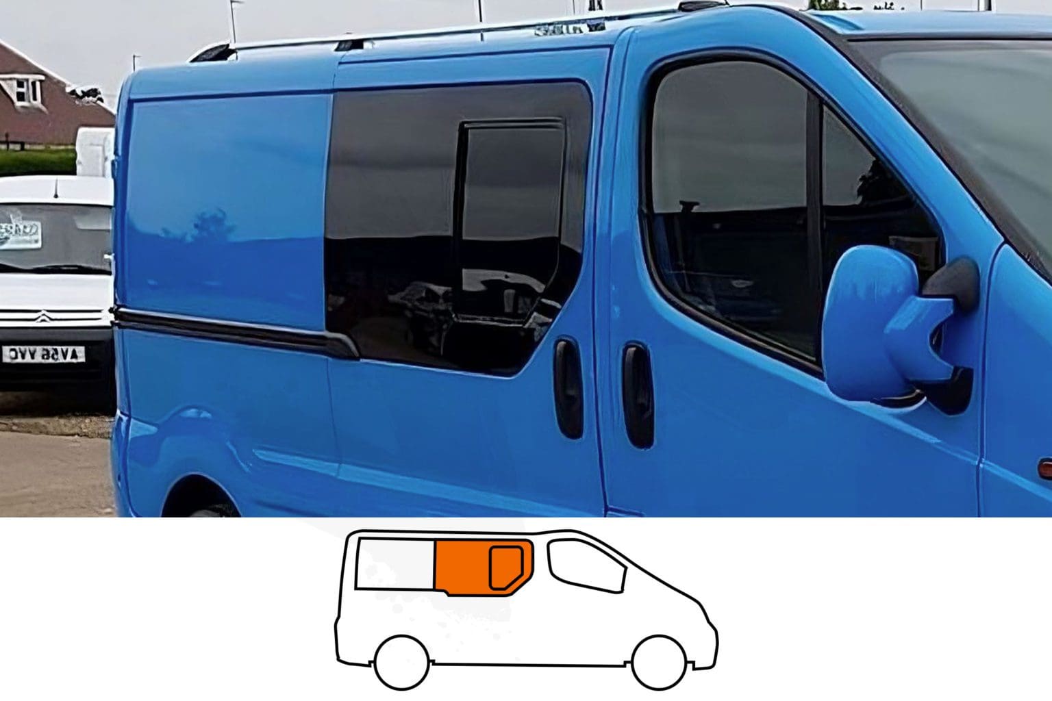 Renault Trafic Pair Of Privacy Tinted Opening Windows For Twin Sliding ...