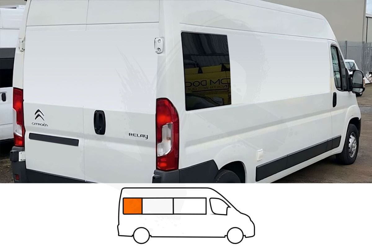 Vauxhall Movano 21> (LWB L3) O/S Rear Fixed Window in Privacy Tint ...