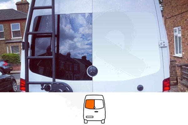 VW Crafter Back Door Windows (Pair) In Privacy Tint - VanPimps