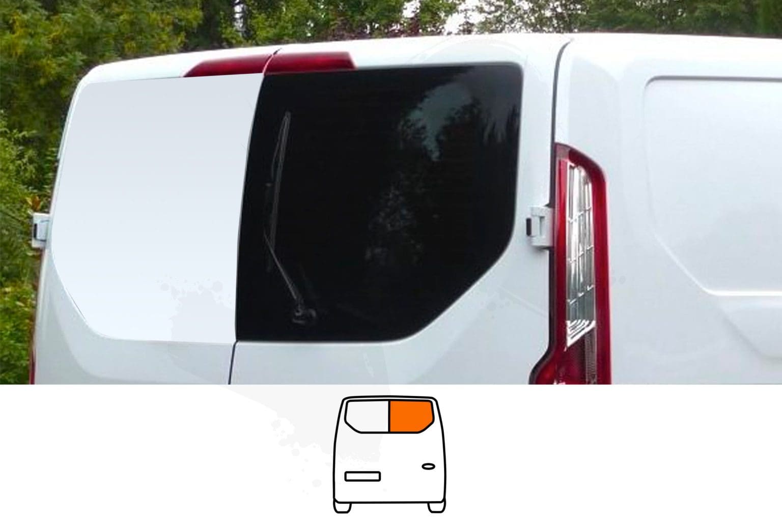 Ford Transit Custom Back Door Windows (Pair) In Privacy Tint - VanPimps