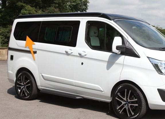 Ford Transit Custom (SWB L1) O/S Rear Fixed Window in Privacy Tint ...
