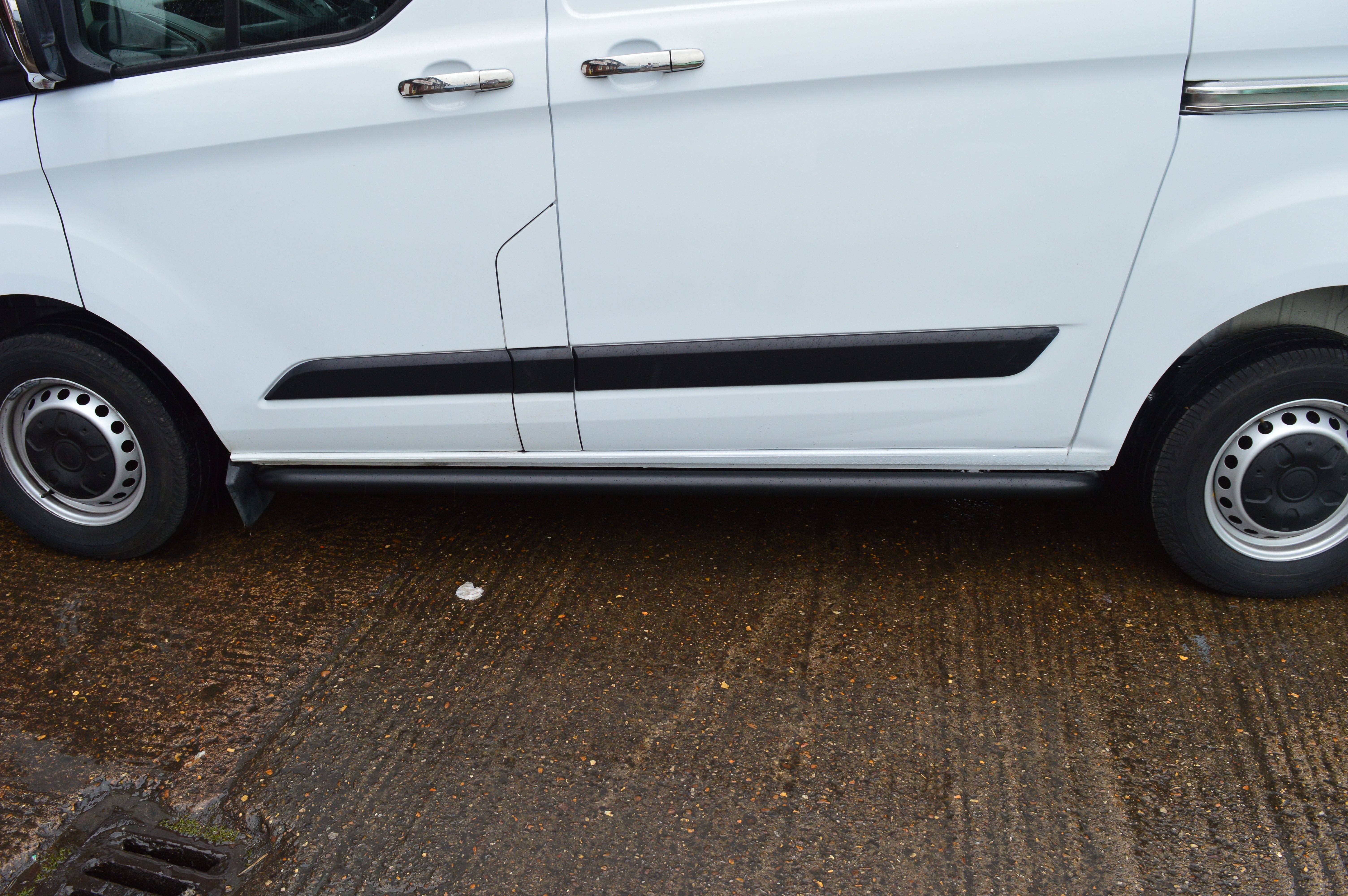 Transit Custom Matt Black OEM Style Sidebars (SWB L1) - VanPimps