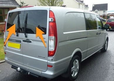 Mercedes Vito Back Door Windows (Pair) in Privacy Tint - VanPimps