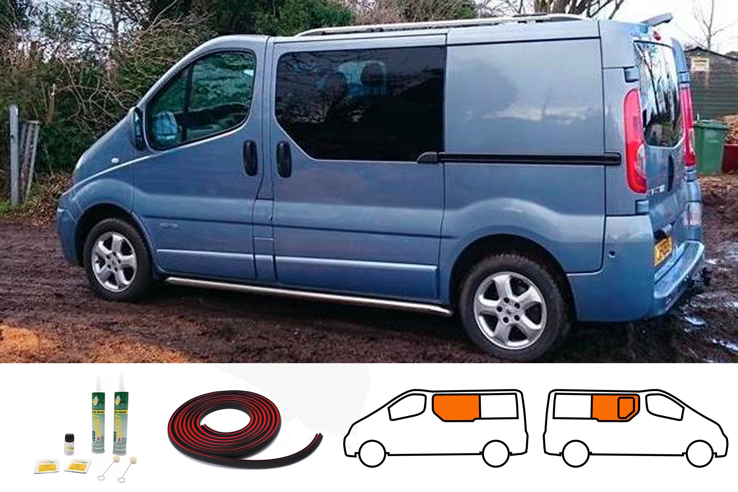 Renault Trafic N/S Front Fixed & O/S Front Opener Window Package For ...