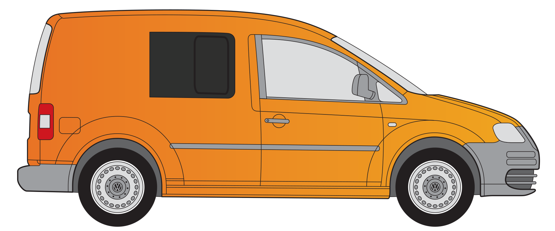 VW Caddy O/S Front Opening Window In Privacy Tint - VanPimps