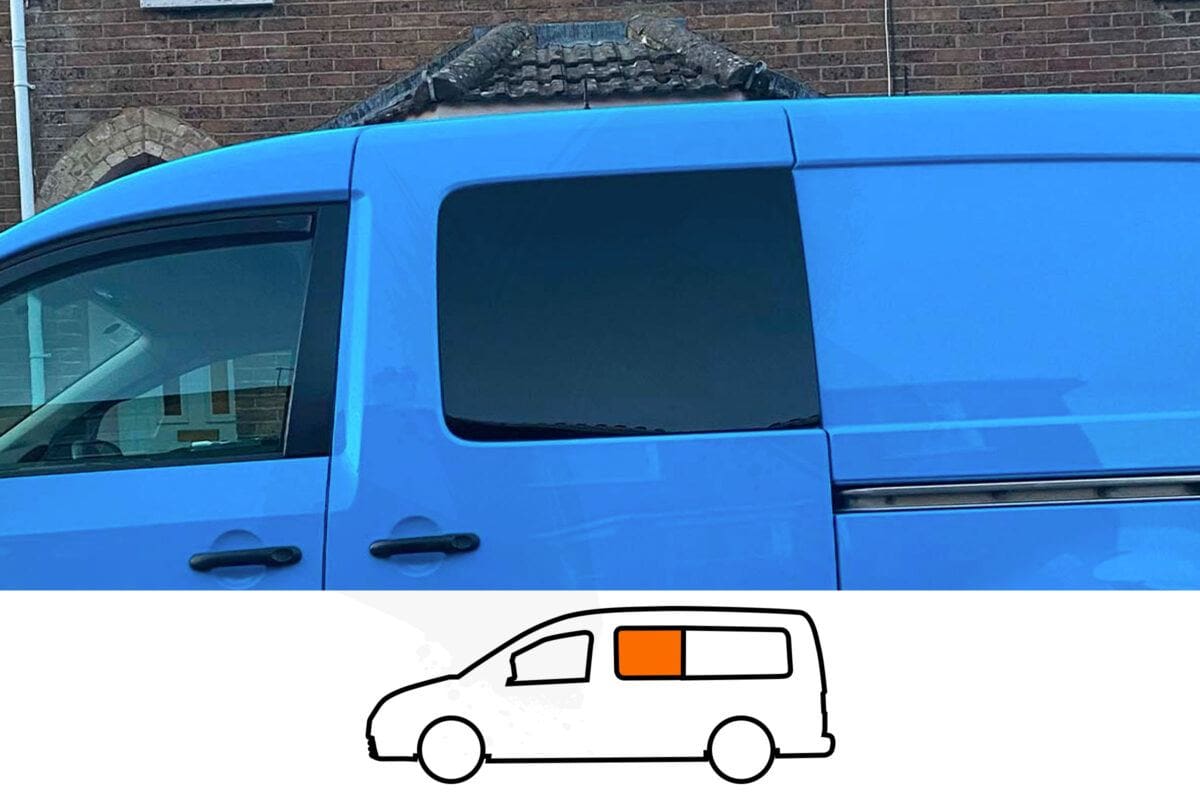 VW Caddy Maxi N/S Front Fixed Window In Privacy Tint - VanPimps