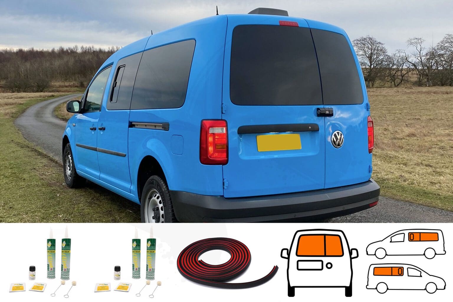 Volkswagen Caddy Maxi 2008-2020 Windows - Low UK Prices - VanPimps