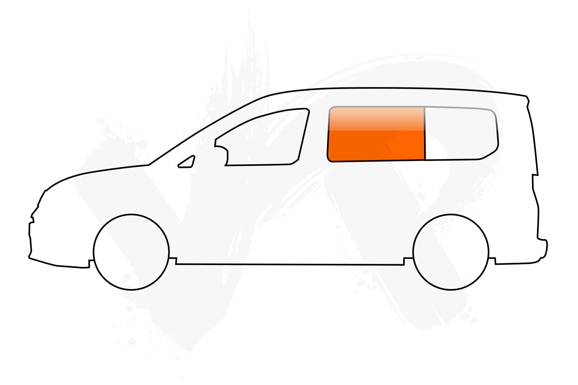 VW Caddy 2021> N/S Front Fixed Window In Privacy Tint - VanPimps