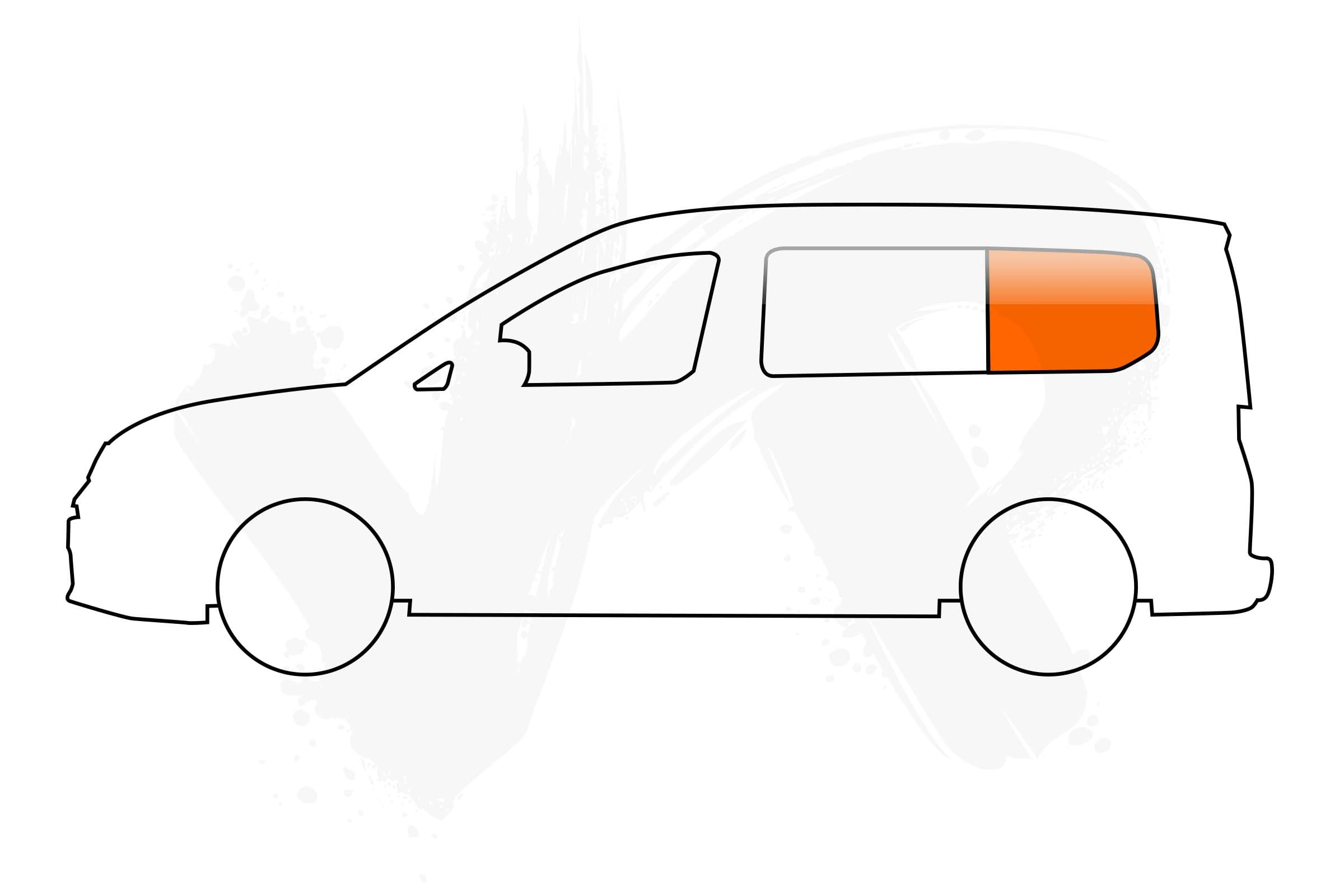 VW Caddy 2021> (SWB L1) N/S Rear Fixed Window In Privacy Tint - VP